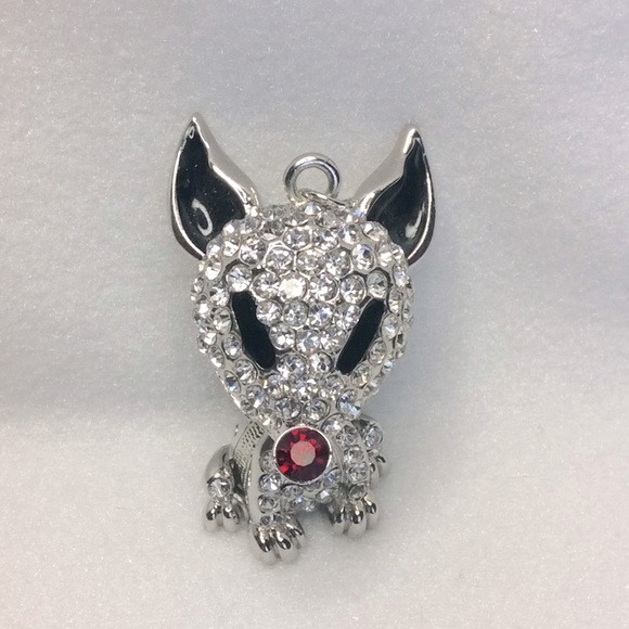 Jewelry | Final Sale Price Sparkly Dog Pendant Wblack Enameling Red ...